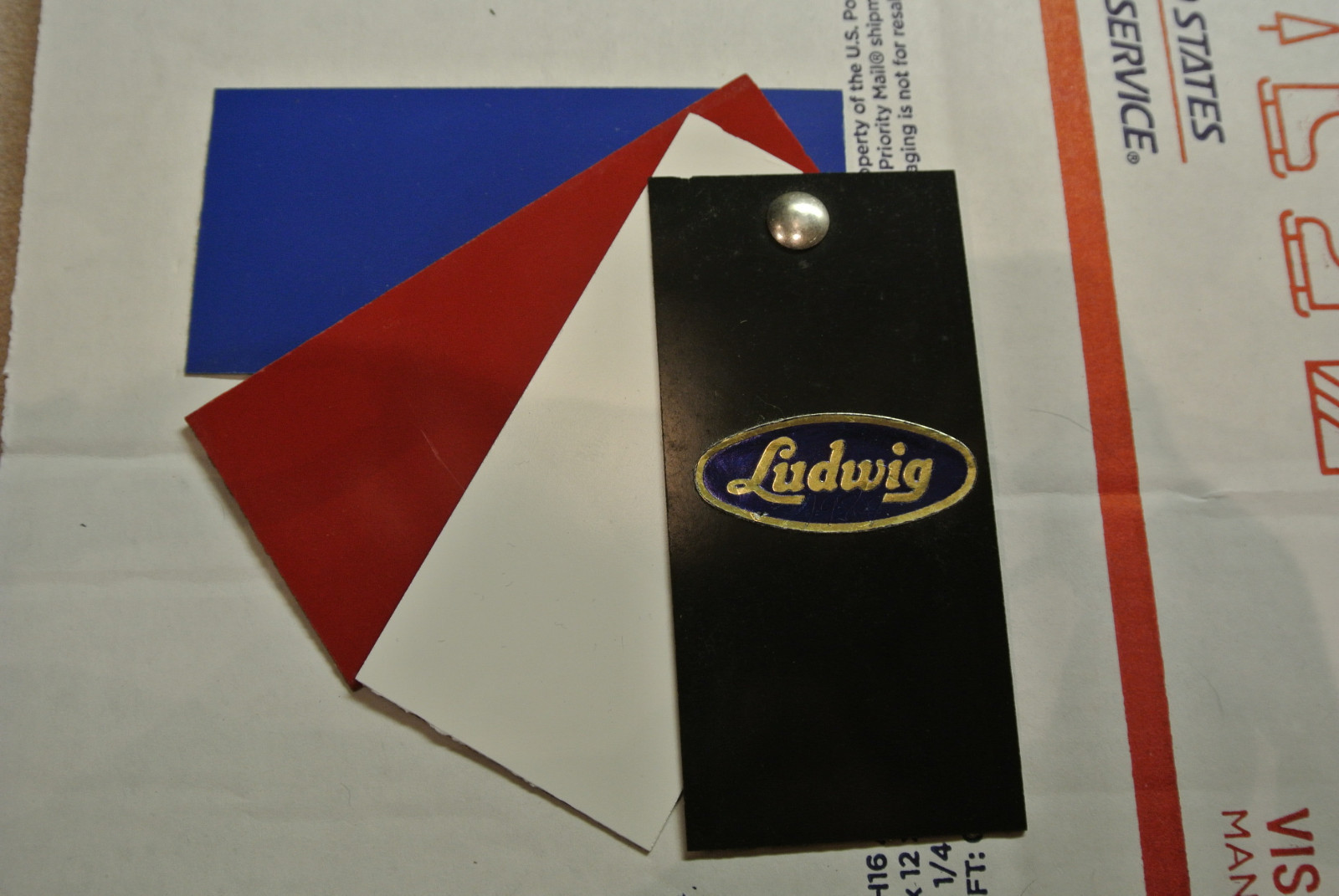 VINTAGE Ludwig USA black white red blue CORTEX SALESMAN or DEALER ...