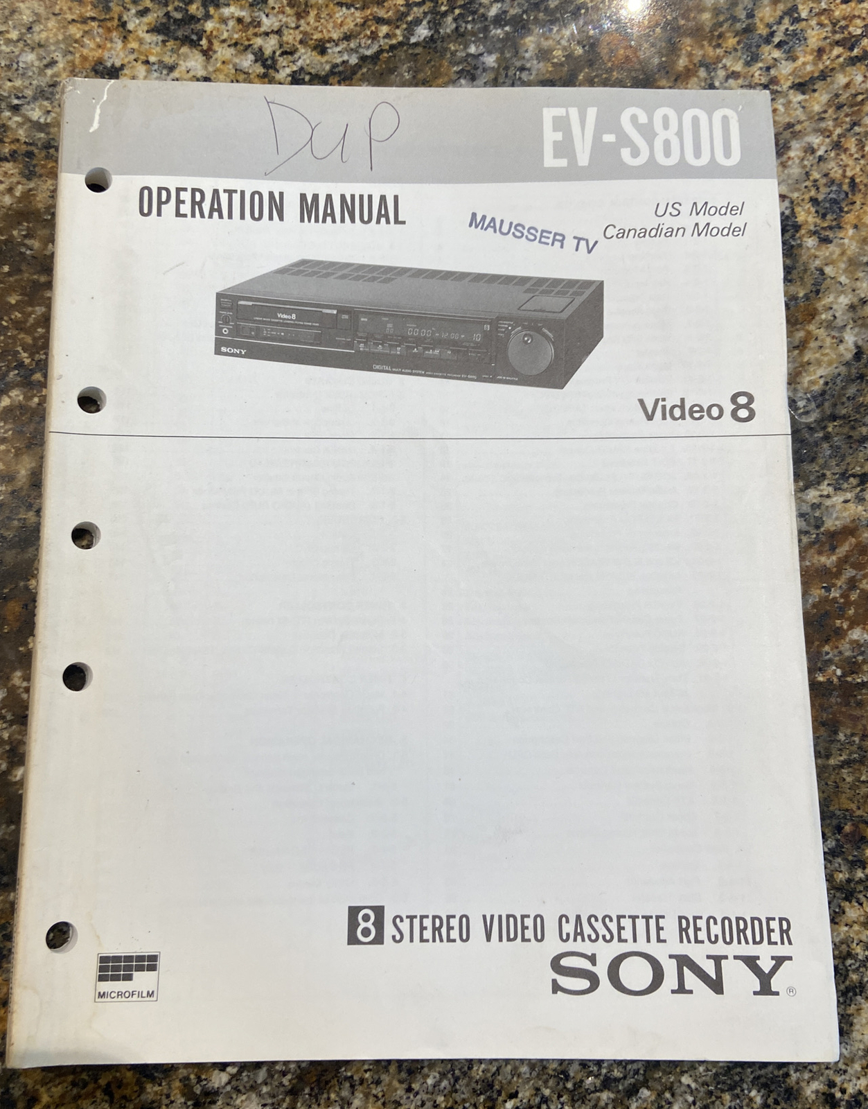 Sony Ev-s800 8mm Video Cassette Recorder Working for sale online | eBay