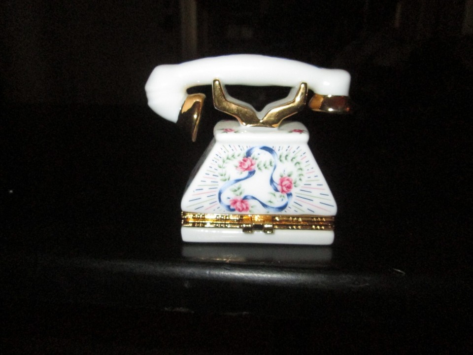 Lefton Porcelain Victorian Phone Trinket Box | eBay