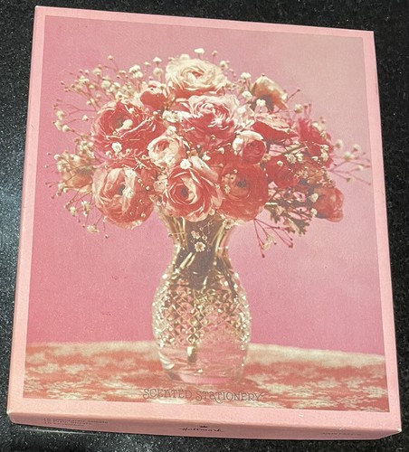Vintage Hallmark Scented Stationary Floral Writing Paper and Envelopes ...