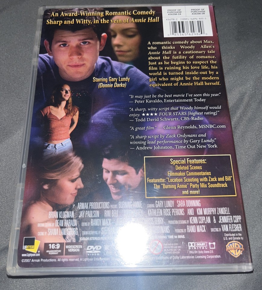 Burning Annie (DVD, 2007) Gary Lundy, Sara Downing *Brand New, Sealed ...