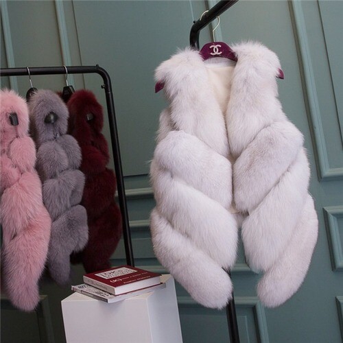 Women Fur Vest Real Natural Fur Vest Coat Real Jacket Real Fox Fur ...