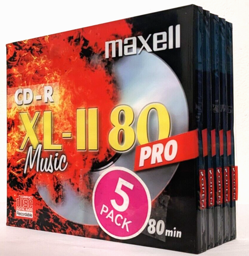Maxell CD-R80 XL-II PRO 5 PACK - 80 Mins CDR Music Audio Blank ...