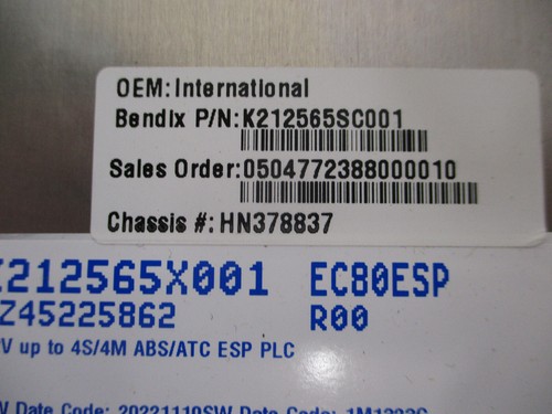 K212565SC001 BENDIX EC-80 ESP ECU NEW GENUINE BENDIX ANTI SKID ...