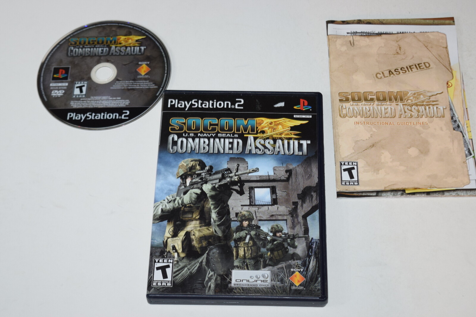 SOCOM US Navy Seals Combined Assault Playstation 2 PS2 Video Game ...