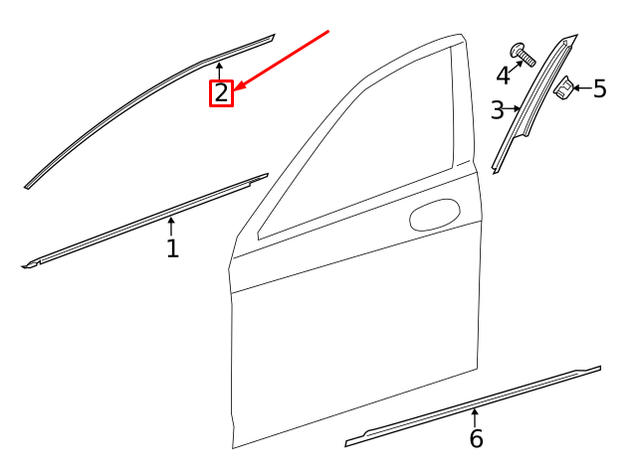 OEM Mercedes-Benz S W222 Front Left Window Trim Strip A2226989500 ...