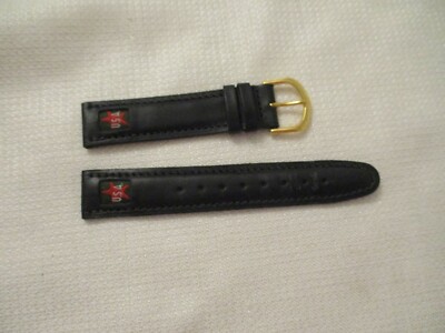 GenUINE leather fabric inlay watchstrap watch band strap 18 MM usa ...