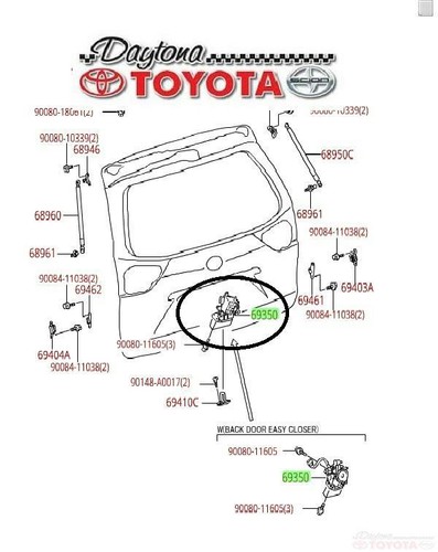 OEM Toyota Sienna OEM Trunk Lock Actuator Motor 69350-08020 FITS 2011 ...
