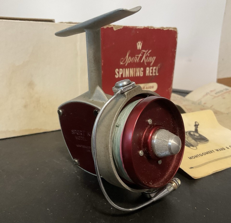 Vintage Montgomery Ward Sport King Model 201 Spinning Fishing Reel With ...
