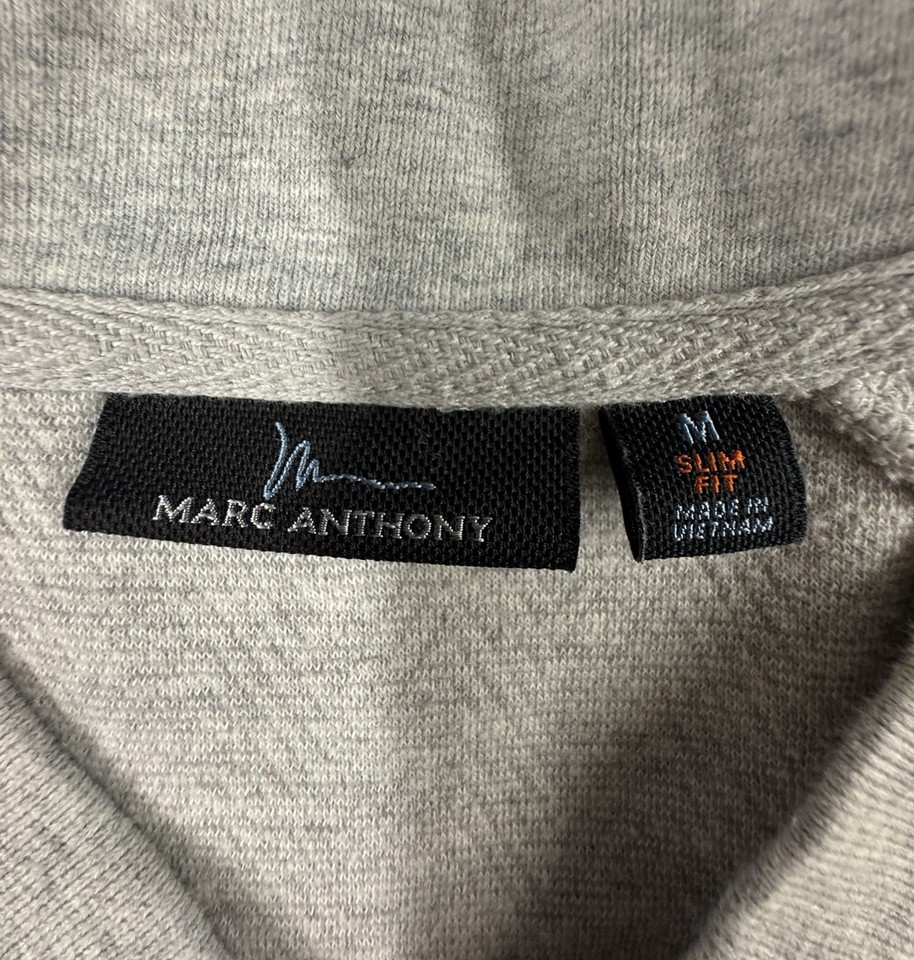 Marc Anthony Men’s Slim Fit Full Zip Jacket Gray Herringbone Size M | eBay