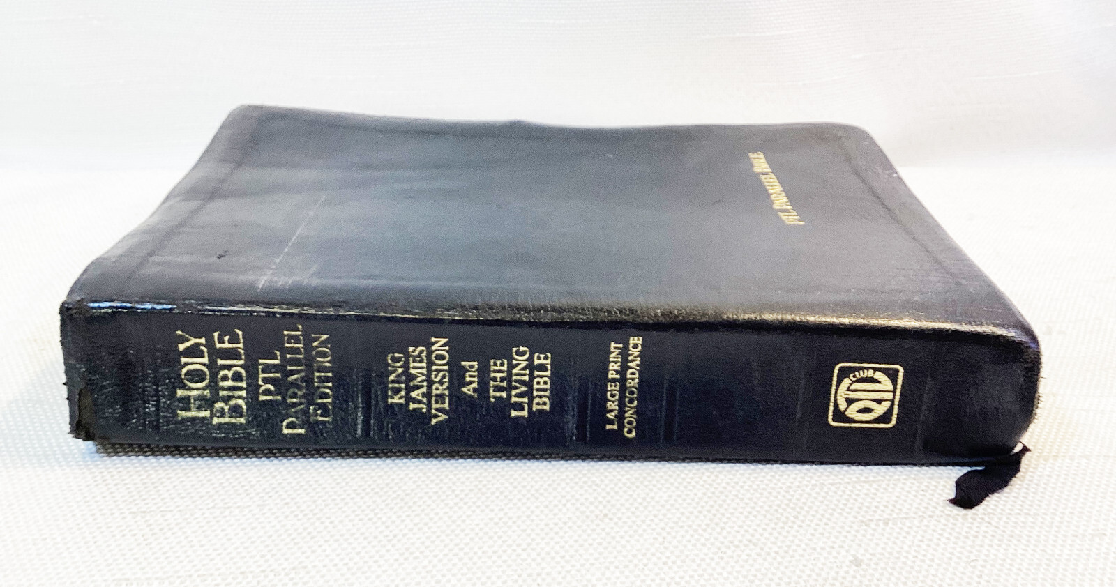 Holy Bible PTL Parallel Edition KJV Living Bible Genuine Leather 1983 ...