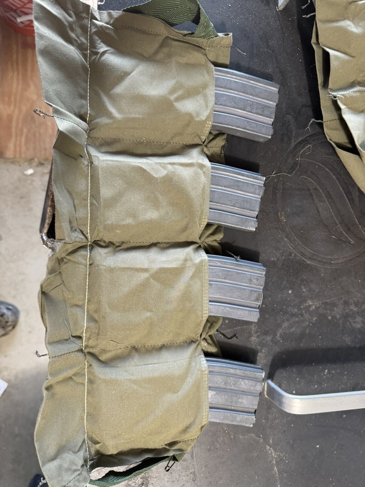 Lot of 4, USGI MILITARY BANDOLIER, 4 POCKET, 5.56 /.223 ARMY(Mags Not ...