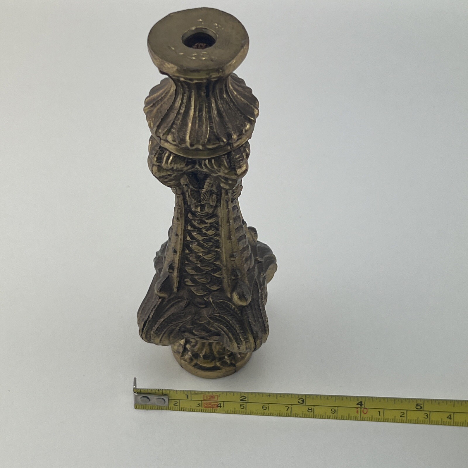 Vintage Ornate Brass Plated Rams Head Table Lamp Parts 7'' Tall Made In ...