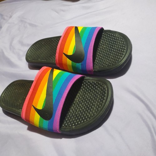 Nike Rainbow Slides Pride Benasi Sandals Mens Size 16 | eBay
