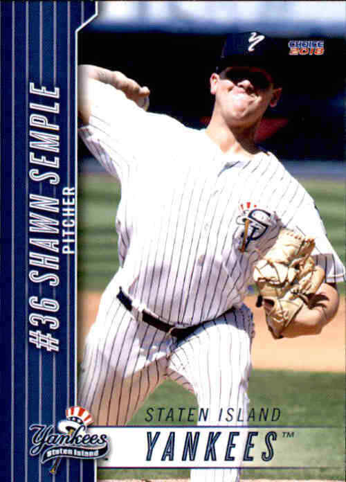 2018 Staten Island Yankees Choice #27 Shawn Semple Vorhees New Jersey ...
