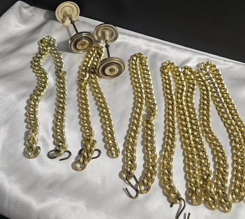 Antique Vintage Look Gold Chain Curtain Drapery Tiebacks | eBay