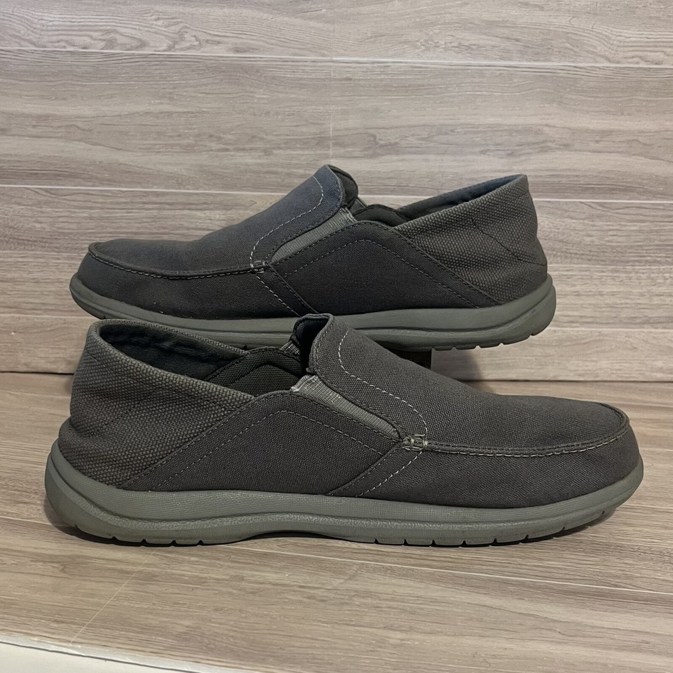 Crocs Santa Cruz Slip On Canvas Loafer Shoes Mens Size 10 Gray Comfort ...