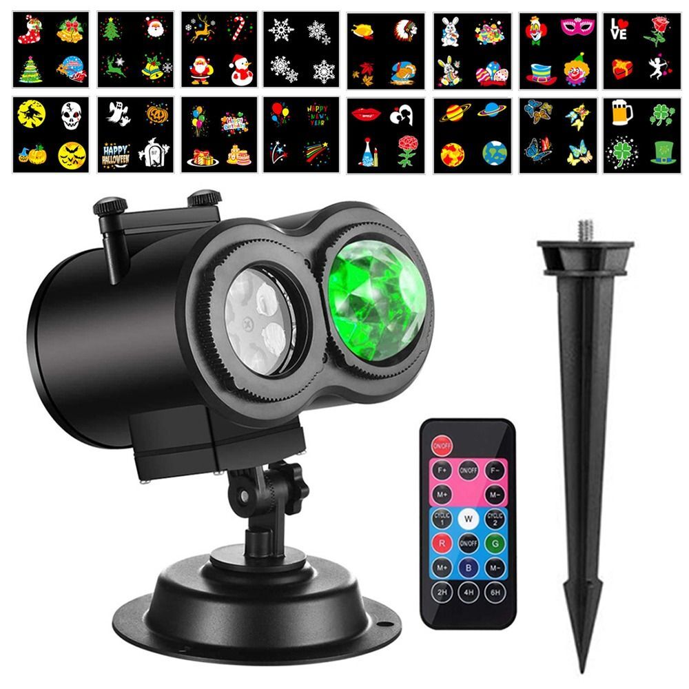 Projector Lights Double Barrel Pattern LED Projection Lamp Garden ...