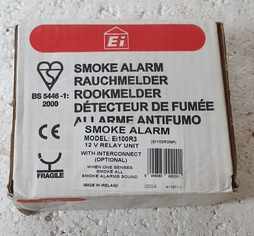 Smoke Alarm Carbon Monoxide Fire detector model Ei100R3. Made in UK ...