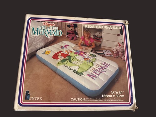 Disney The Little Mermaid Kids Snug-A-Bed Inflatable Mattress 35"x60 ...