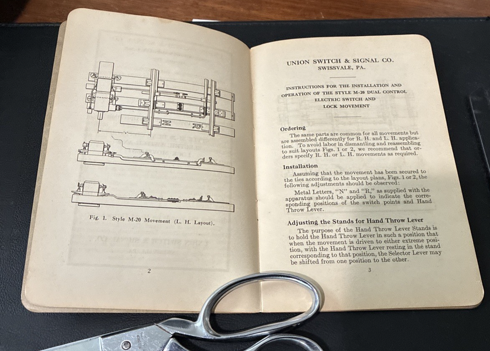 1929 Union Switch & Signal Switch Co. Instruction Pamphlet U 5027 28 ...
