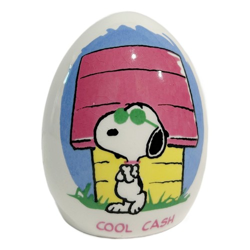 SNOOPY Joe COOL CASH Egg Bank Coin Change Easter Vtg 1988 Willitts ...