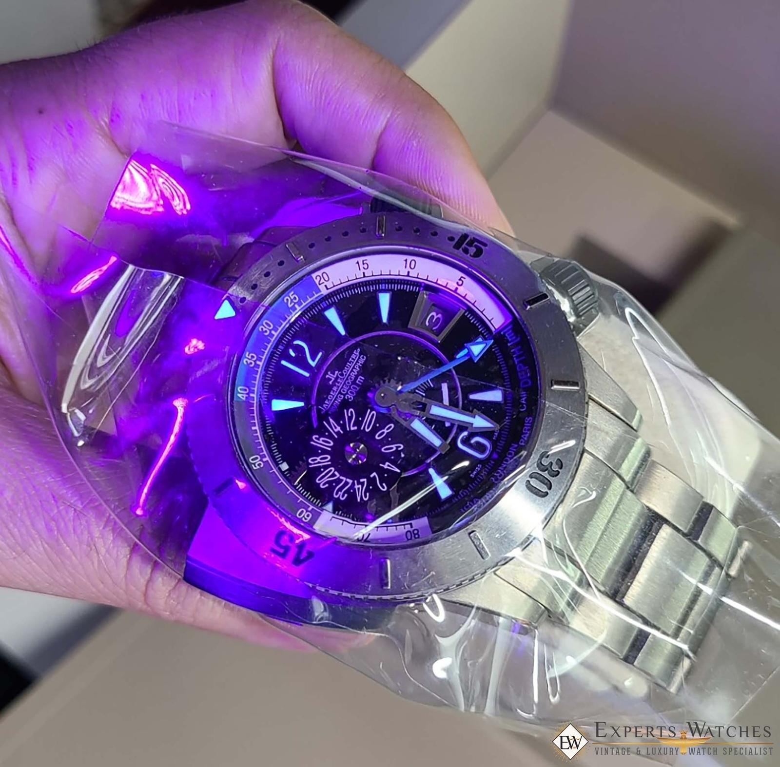 JAEGER LeCOULTRE Master Compressor Titanium Diving PRO Geographic GMT ...