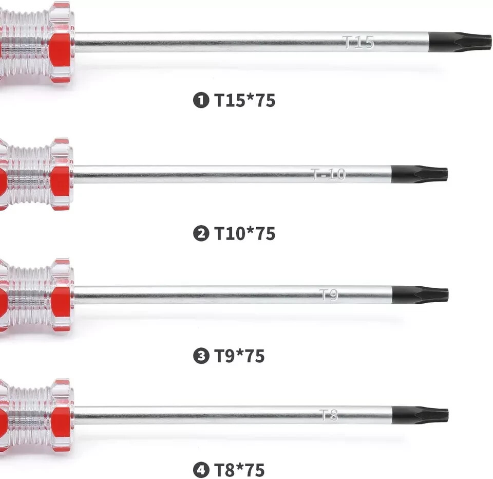Piutouyar 8PCS Magnetic Torx Screwdrivers Set Security Screwdriver T8 ...