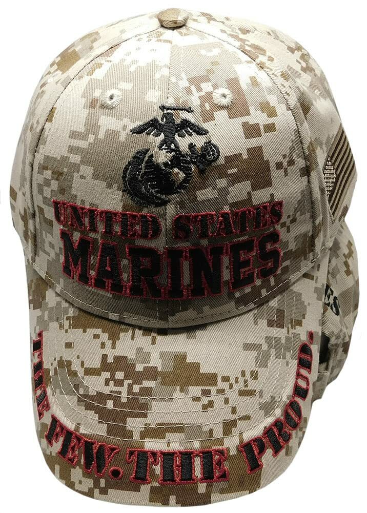 USMC UNITED STATES MARINE CORPS US DIGITAL DESERT CAMO MILITARY HAT CAP ...