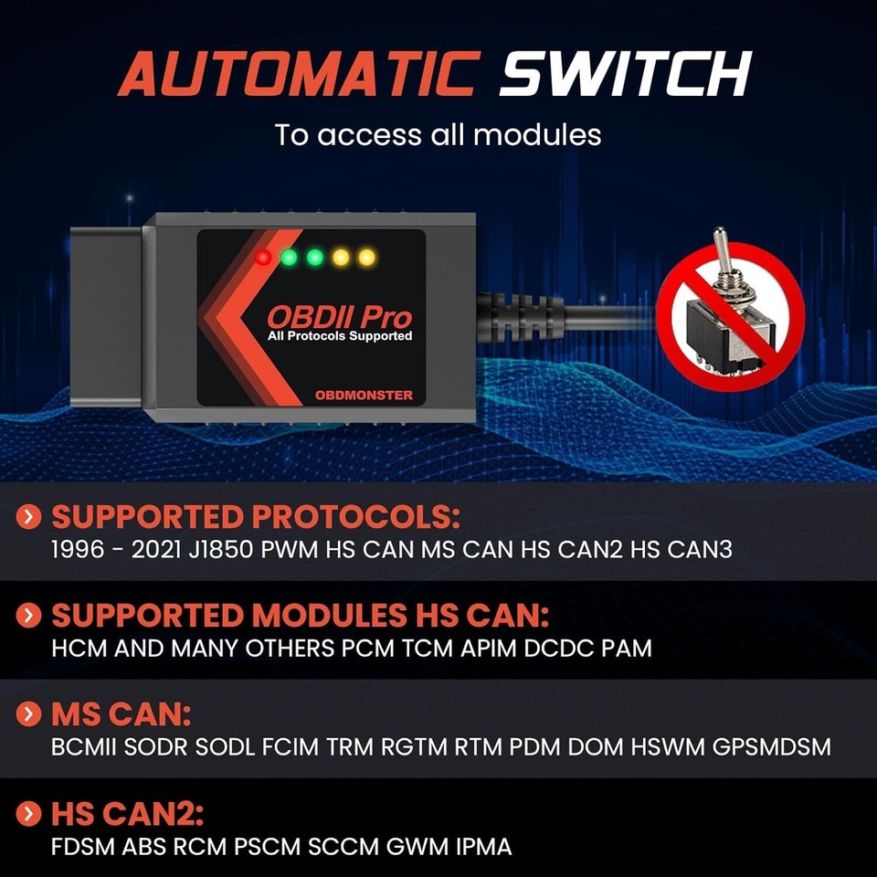 [FORScan Pro] FORScan ELM327 OBD2 Adapter Compatible with F150 F250 and ...