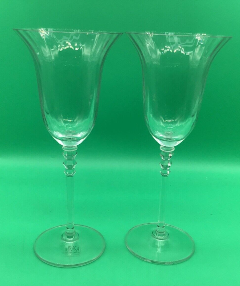 MIKASA FLAIR CLEAR OPTIC WATER GOBLET - SET of 2 | eBay