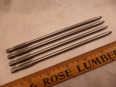 4PC. #2 SQUARE DRIVE ROBERTSON R2 6" LONG WORKS WITH KREG JIG POCKET ...