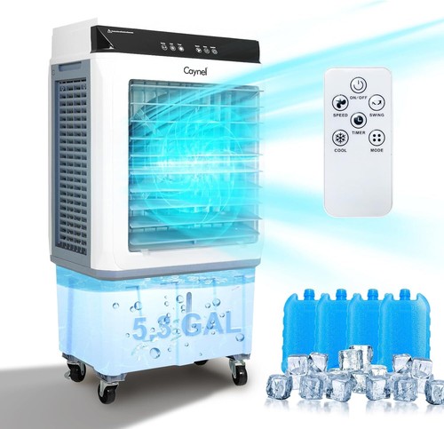 Evaporative Swamp Cooler w/ 5.3 Gallon Water Tank Cooling Tower Fan for ...