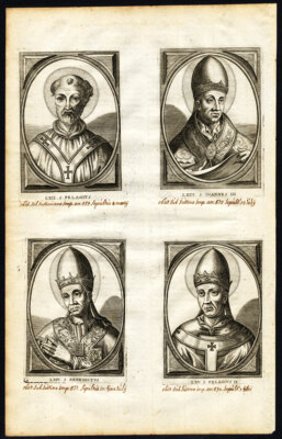 Antique Print-POPE-SAINT-PELAGIUS II-BENEDICT-JOHN-PORTRAIT-Hazart-1678 ...