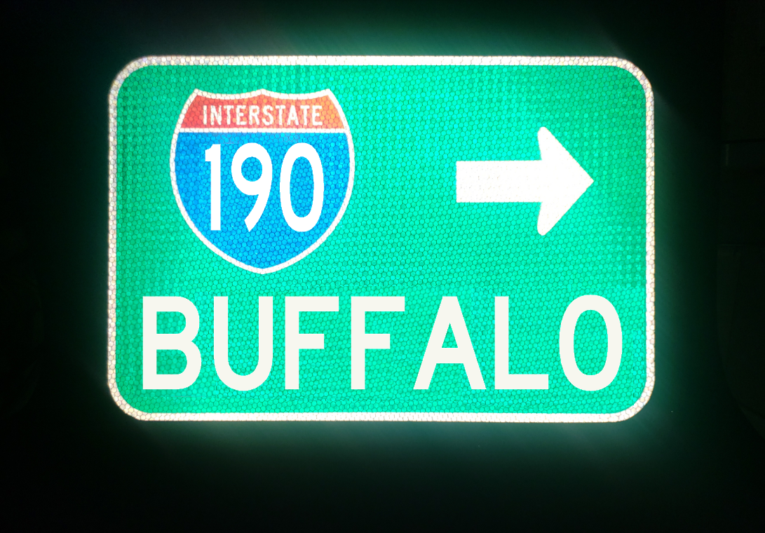 BUFFALO New York Interstate 190 route road sign 18"x12", | eBay