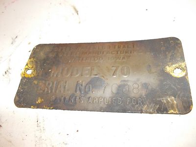 1955 John Deere 70 Rowcrop tractor Original JD Serial Number tag ...