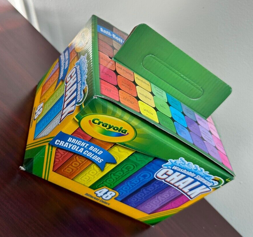 CRAYOLA WASHABLE SIDEWALK CHALK -48 ASSORTED COLORS NEW | eBay