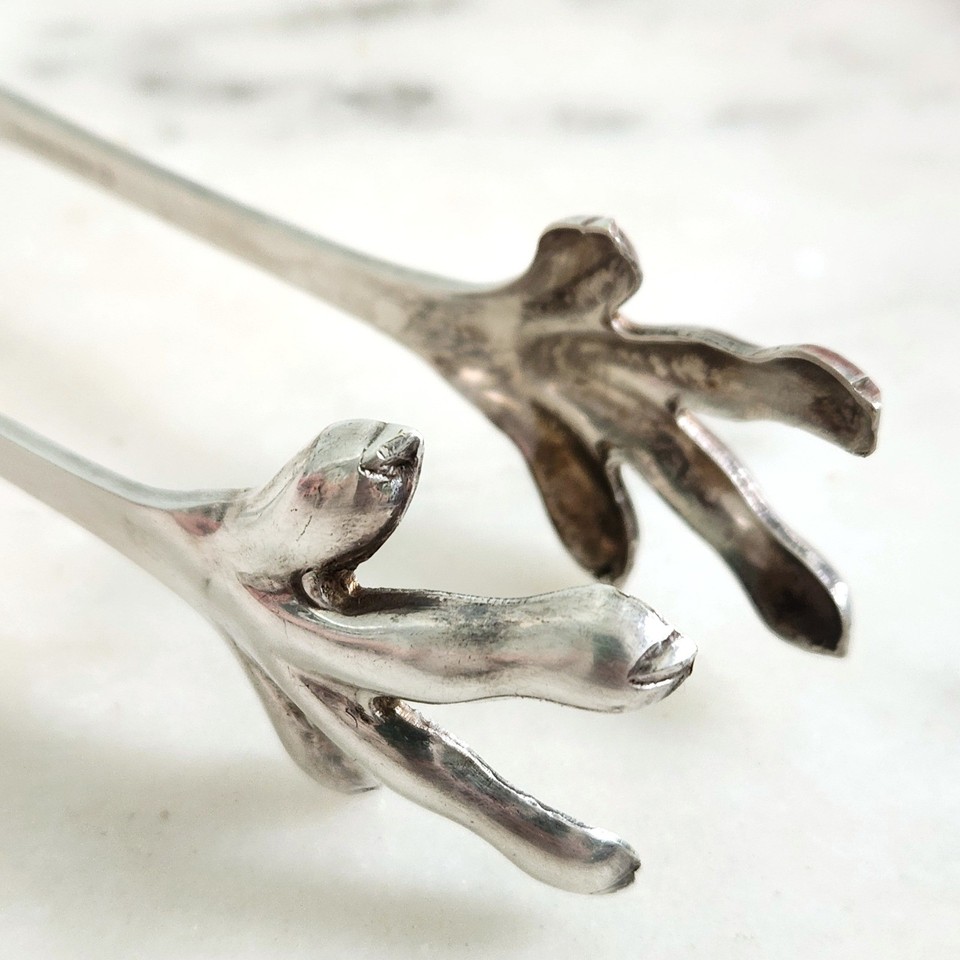Vintage Reed & Barton Bird Feet Shaped Silver Plated Ice Tongs 7" | eBay