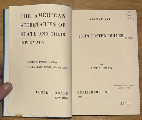 John Foster Dulles by Louis Gerson hb/dj 1967 | eBay
