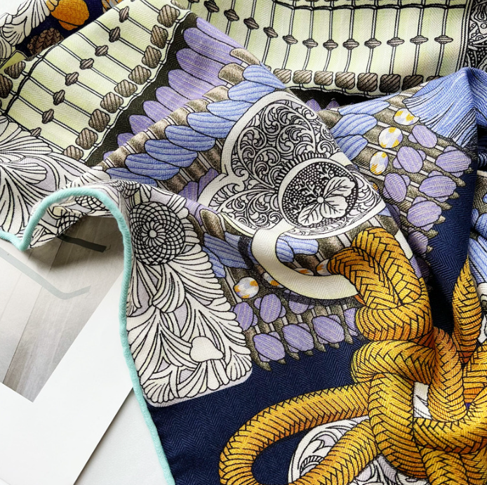 70% Cashmere 30% Silk Wrap Scarf armour Print Double Face Print Shawl ...