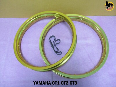 YAMAHA CT1 CT2 CT3 ALUMINIUM GOLD FRONT+ REAR WHEEL RIM SET SERIES7 ...