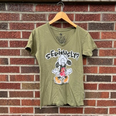 Disney Store Olive Green Mickey Mouse Seriously Short Sleeve V Neck Top ...