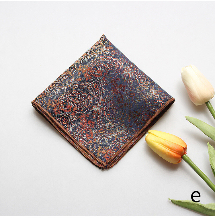 Vintage Paisley Pocket Square Handkerchief Men Silk Wedding Office ...