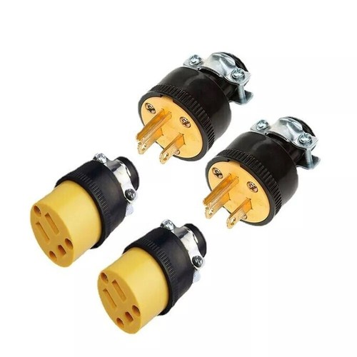 Male & Female Extension Cord Replacement Electrical End Plugs - PACK OF ...