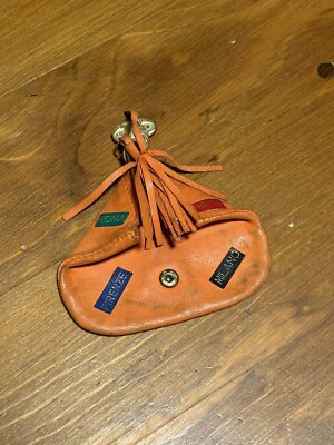 Vintage Leather Coin Purse Orange Folding Firenze Milano Roma ...