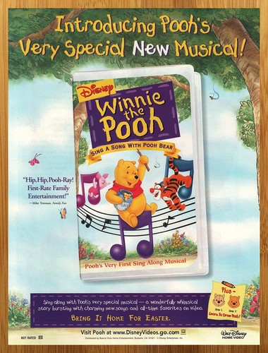1998 Winnie the Pooh Sing a Song Print Ad/Poster Disney VHS Video 90s ...
