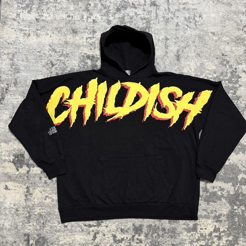 Childish Flame Hoodie TGF Bro Black Oversized Baggy Heavyweight Jumper ...