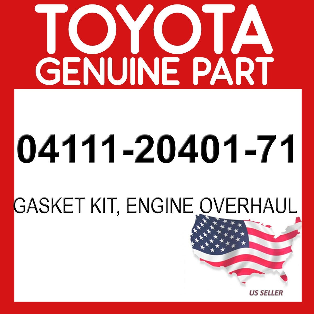 Toyota Genuine 04111-20401-71 Gasket Kit Engine Overhaul 041112040171 ...