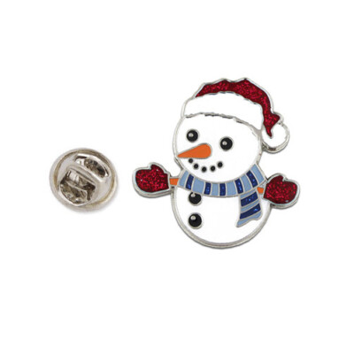 SNOWMAN ENAMEL PIN Christmas Costume Jewellery Badge Stocking Fillers ...