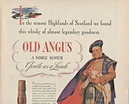 1938 Old Angus Scotch Vintage Print Ad A Noble Scotch Gentle As A Lamb ...